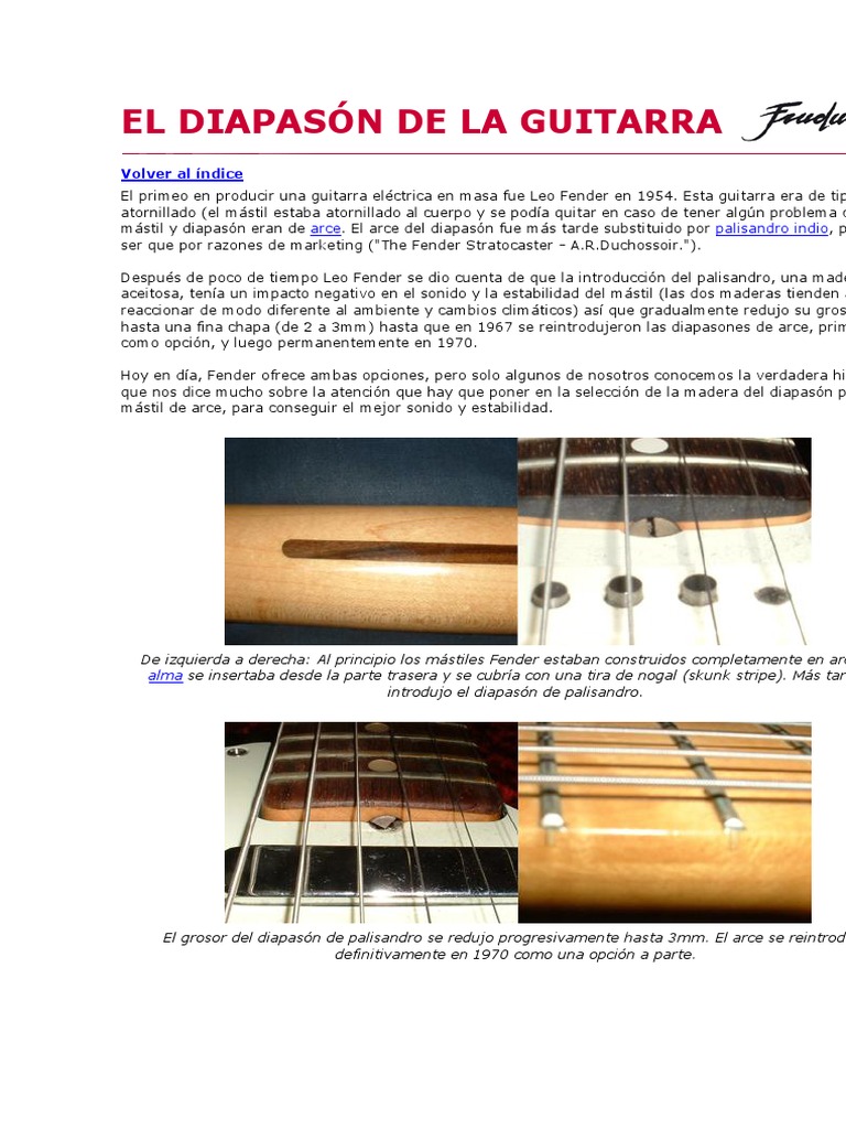 Importancia del Diapasón en Guitarras | PDF | Guitarras | Tecnología ...