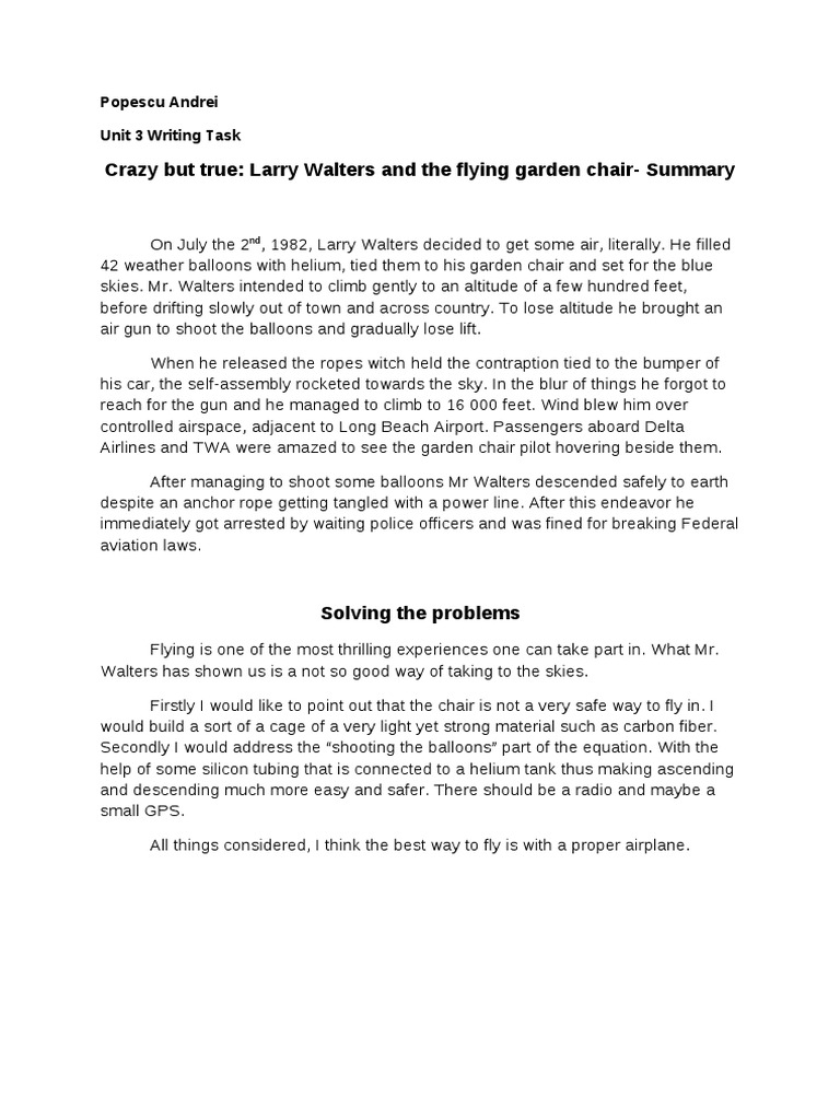 Larry Walters' Lawn Chair Flight 1982 | PDF