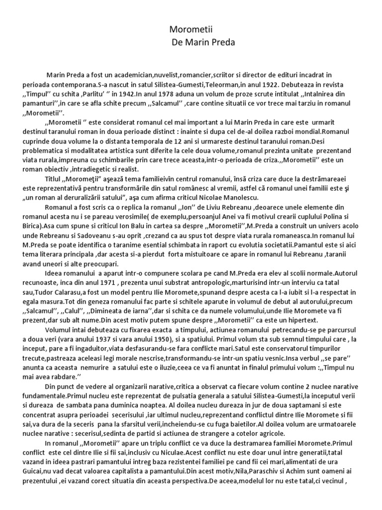 Morometii Eseu | PDF