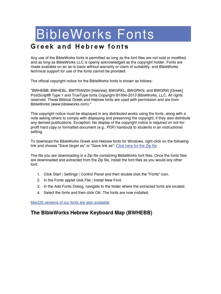 BibleWorks Fonts | PDF | New Testament | Bible