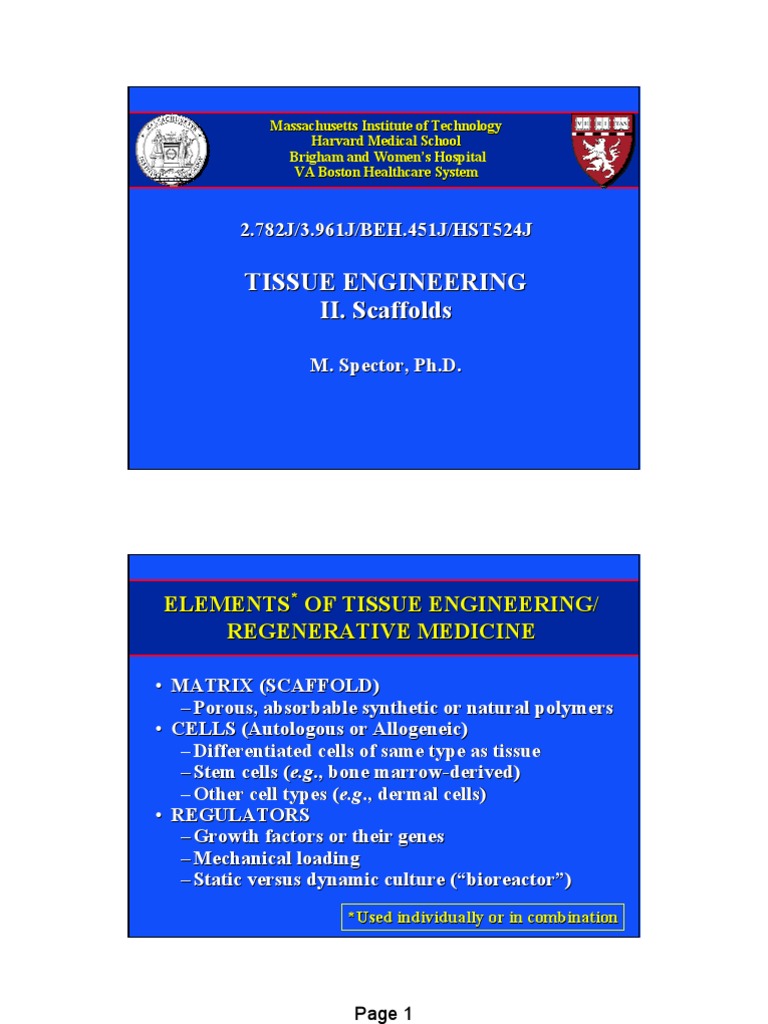Tissue Engineering II. Scaffolds | PDF