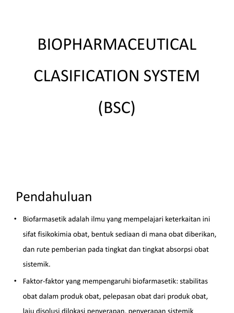 Biopharmaceutical Clasification System (BSC) | PDF | Pengembangan Diri ...