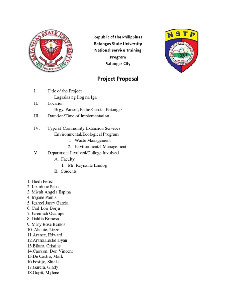 Project Proposal for the Lagaslas ng Ilog na Iga Environmental Program ...