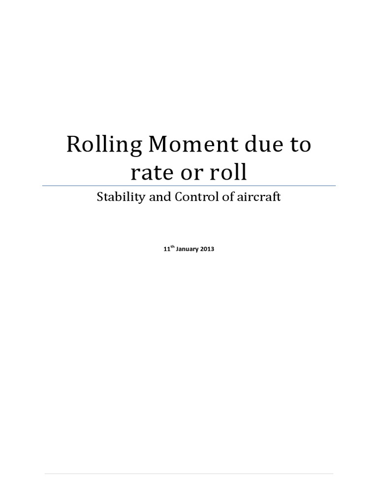 Rolling Moment Due To Rate of Roll | PDF | Lift (Force) | Wing