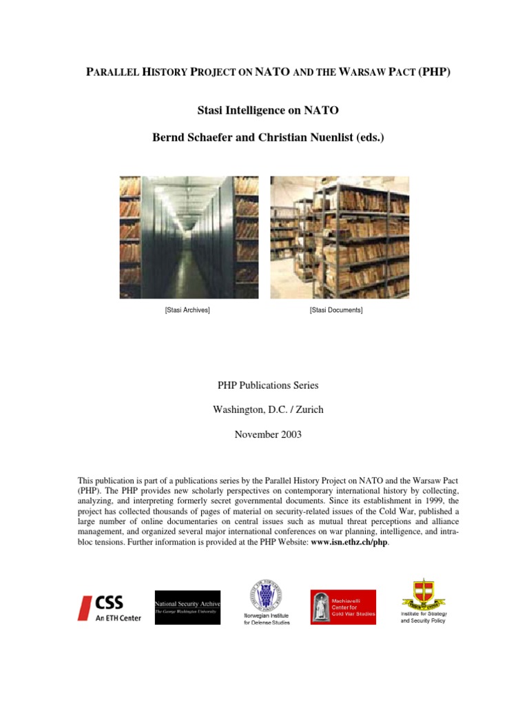 Stasi Espionage on NATO Unveiled | PDF