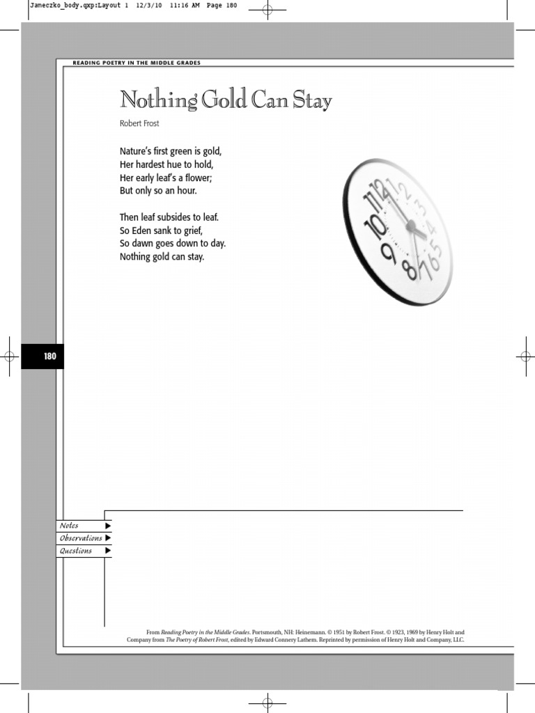 Nothing Gold Can Stay | Poetry | Rhyme