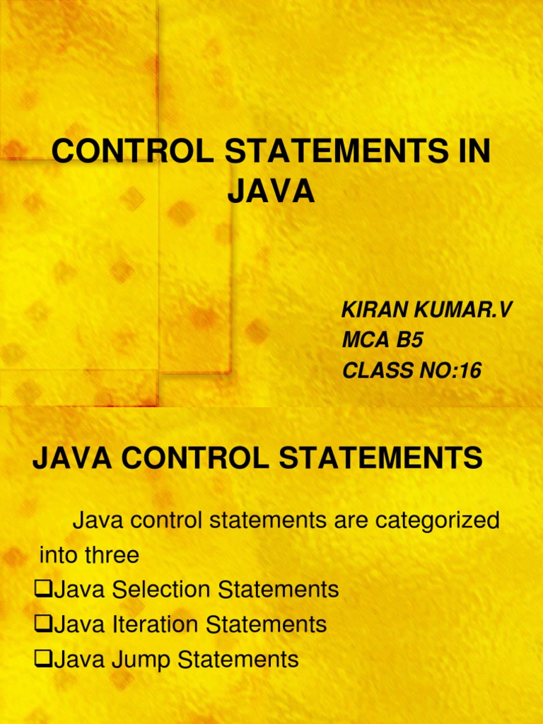 Control Statements In Java Pdf Control Flow Areas Of Computer Science