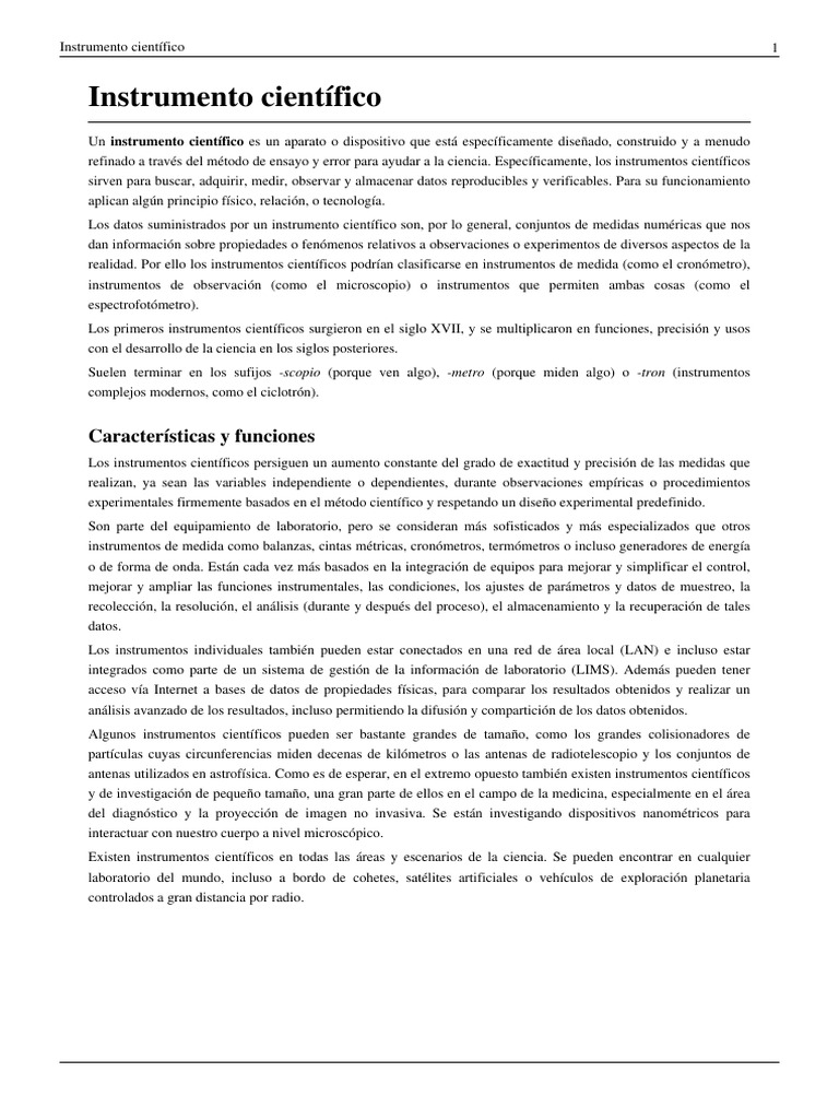 Instrumento Científico | PDF | Science | Física