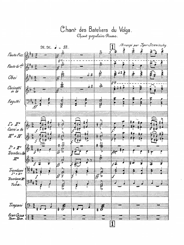 Stravinsky - Song of The Volga Boatmen | PDF