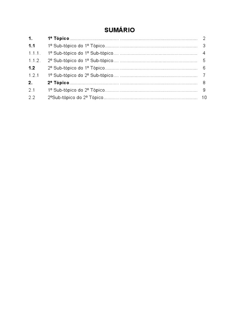 (MODELO) Sumário ABNT | PDF