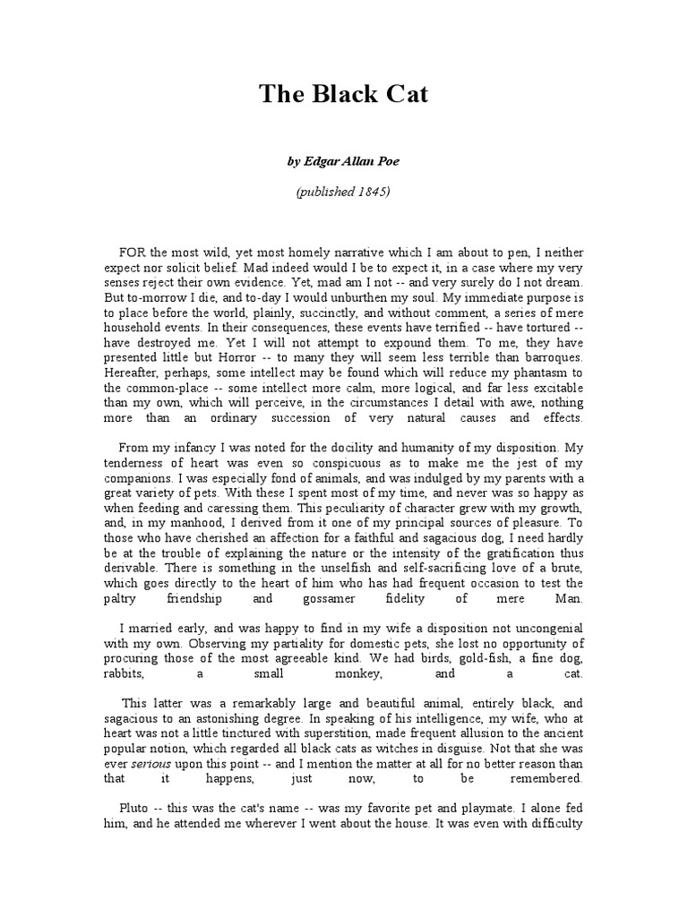 Edgar Allan Poe - The Black Cat | PDF | Plaster | Cats