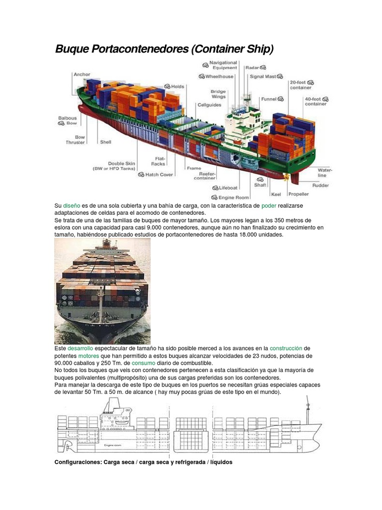 Buque Portacontenedores | PDF | Remolcador | Buques