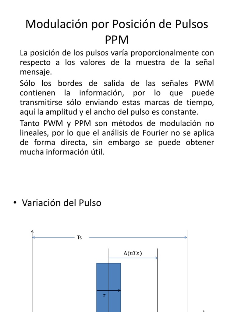 Modulación Por Posición de Pulsos PPM | PDF | Muestreo (procesamiento ...