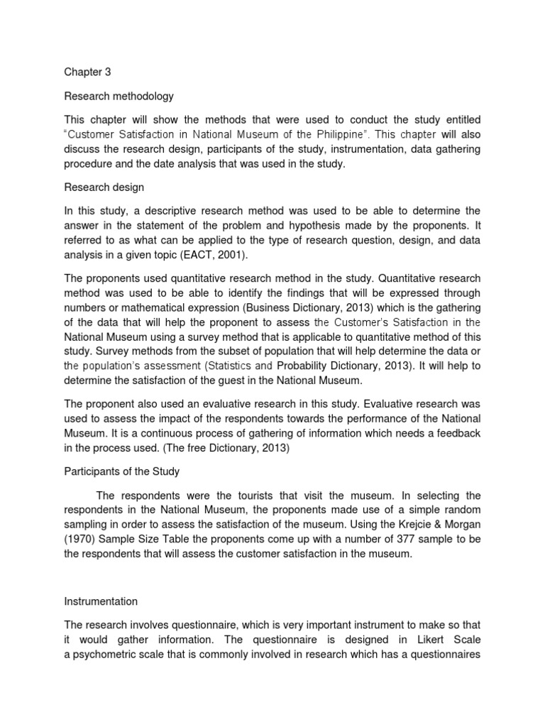 Chapter 3 | PDF | Survey Methodology | Descriptive Statistics