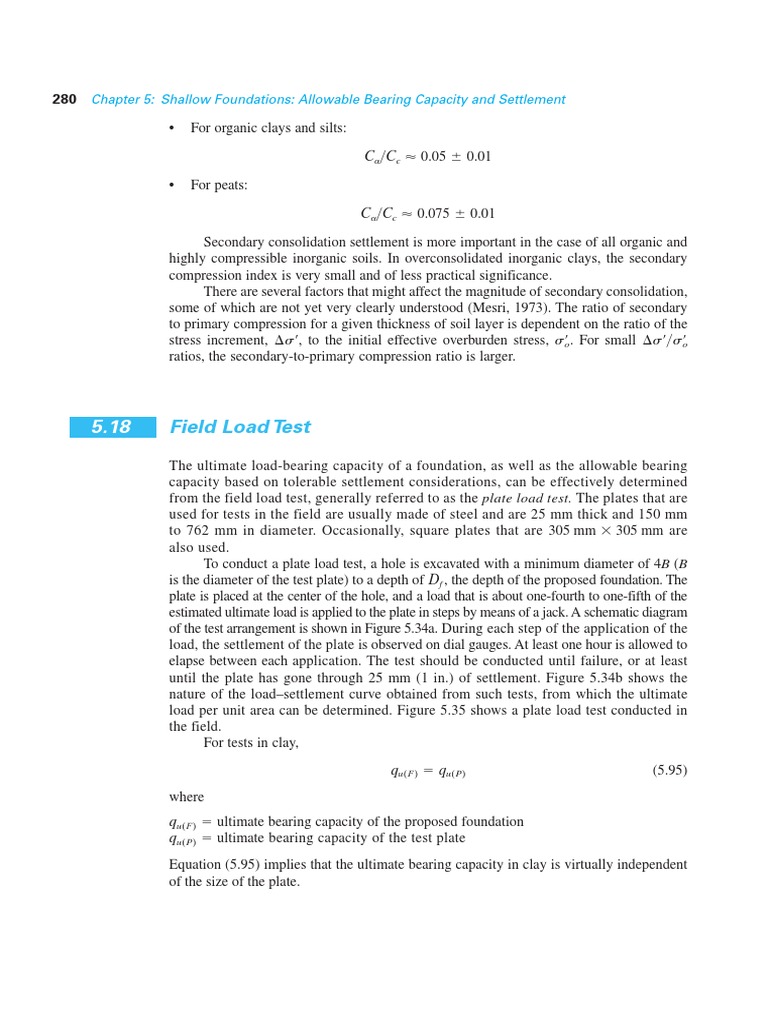 Field Load Test: Chapter 5: Shallow Foundations: Allowable Bearing ...