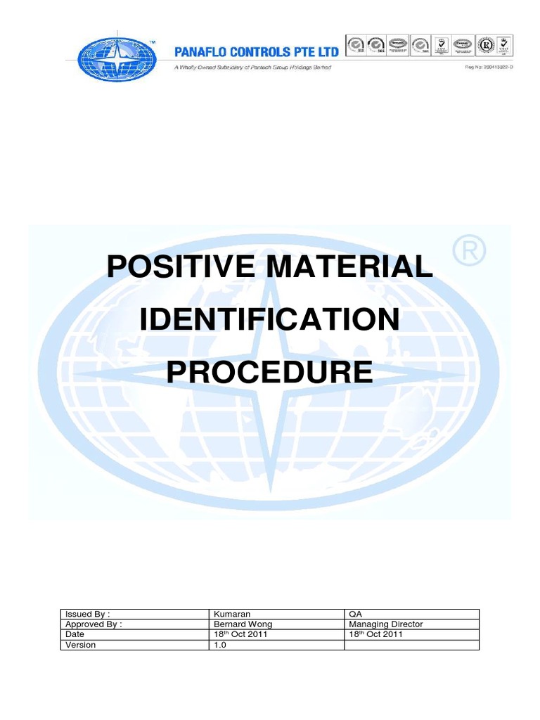 PMI Test Procedure | Pipe (Fluid Conveyance) | Calibration