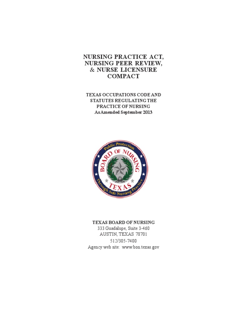 Nursing Practice Act | PDF | Nursing | Board Of Directors