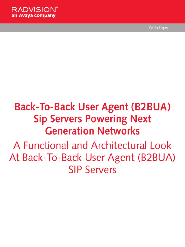 Back-To-Back User Agent (B2bua) Sip Servers Powering Next Generation Networks | Download Free ...