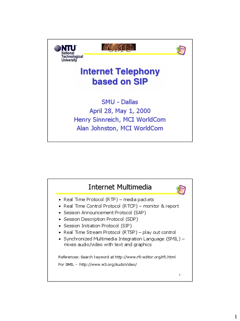 SIP-Based Internet Telephony Overview | PDF | Session Initiation Protocol | Internet Standards