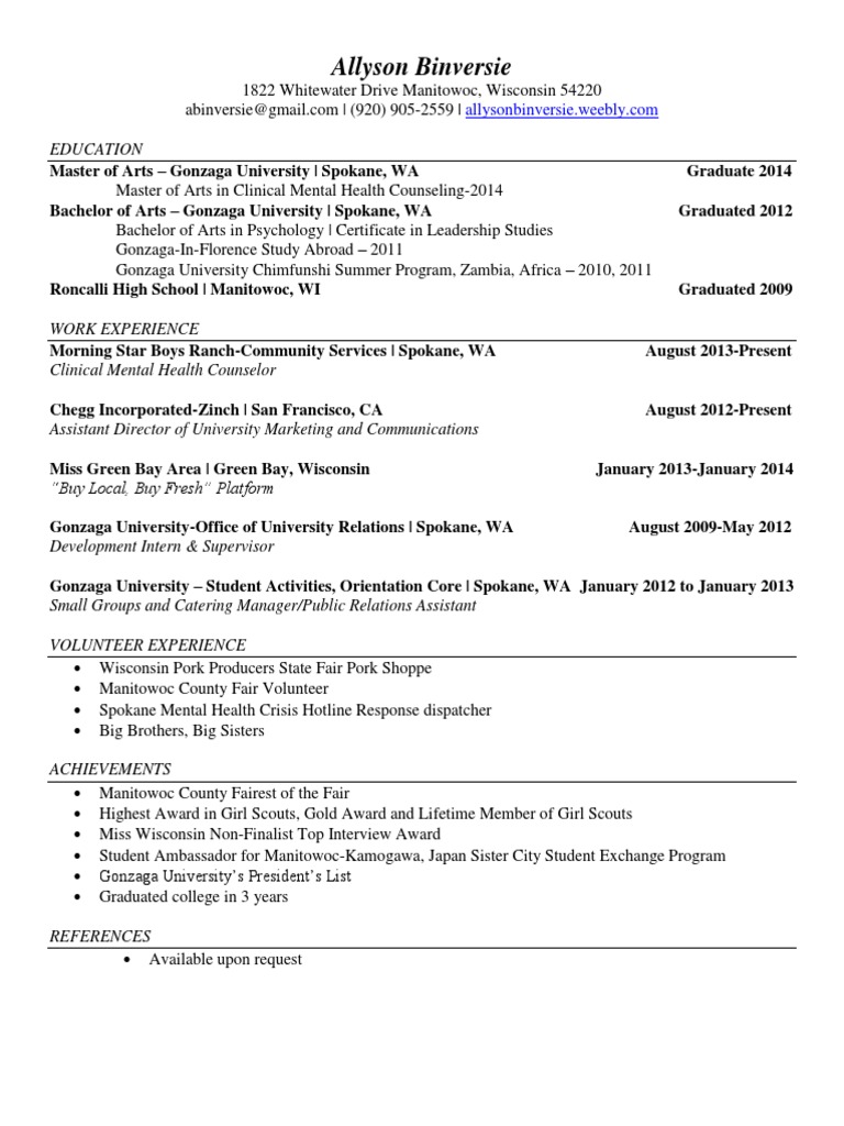 Resume Weebly | PDF