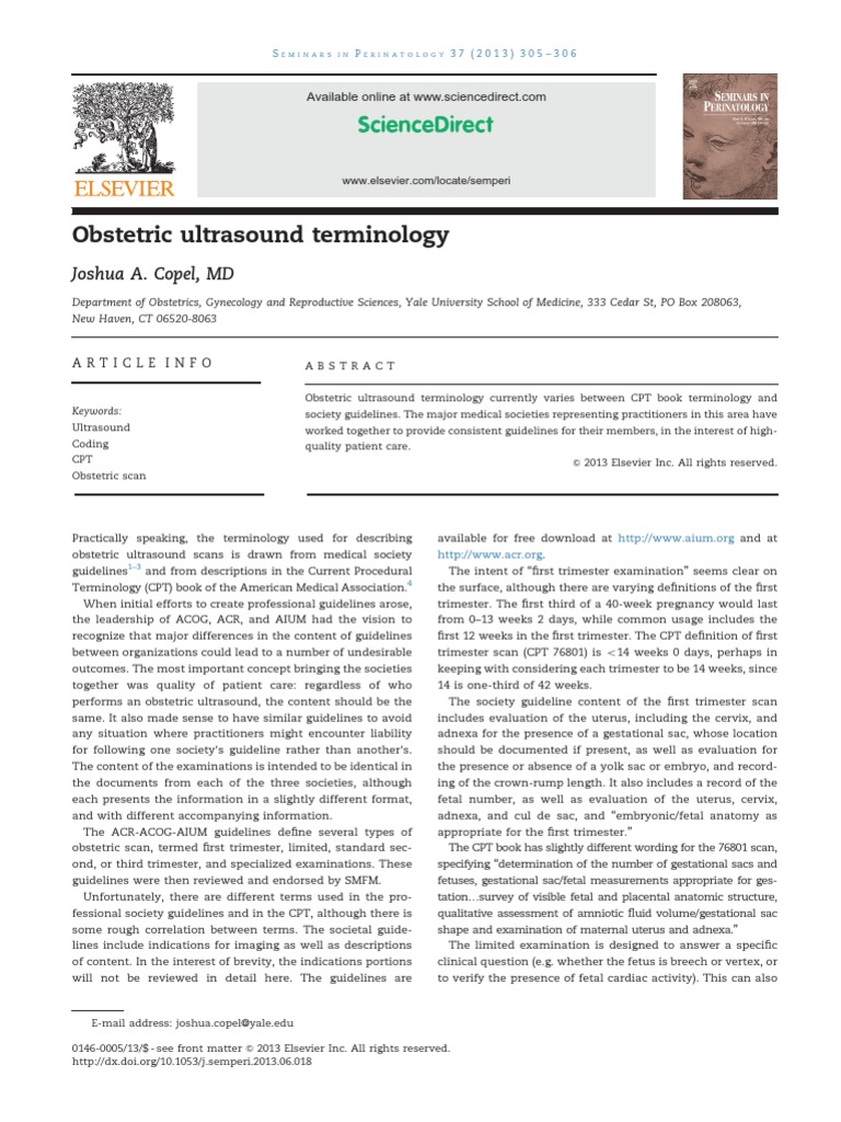 05 Obstetric Ultrasound Terminology | PDF | Medical Ultrasound | Fetus