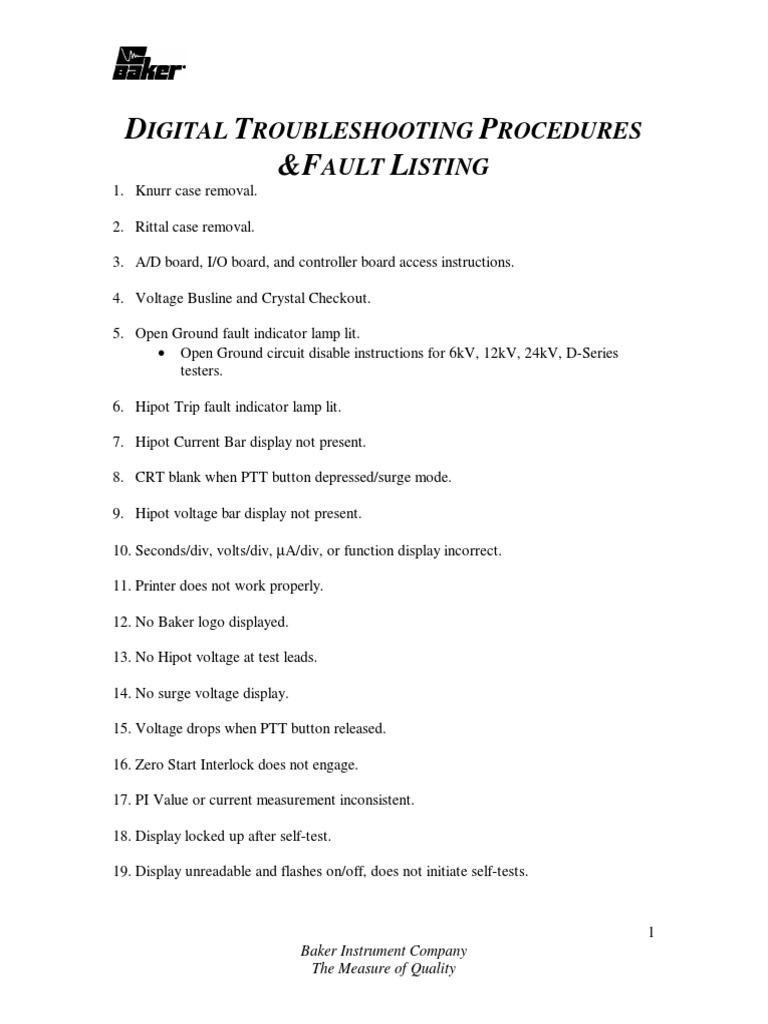 Fault List Baker | Download Free PDF | Electrical Connector | Analog To ...