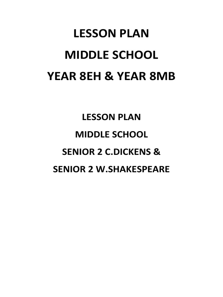 Year 8 Lesson Plans: Dickens & Shakespeare | PDF