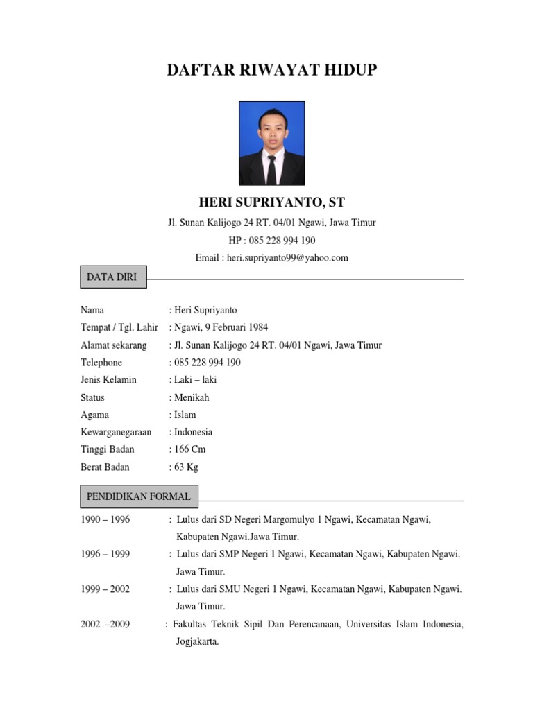 CV Heri Supriyanto | PDF