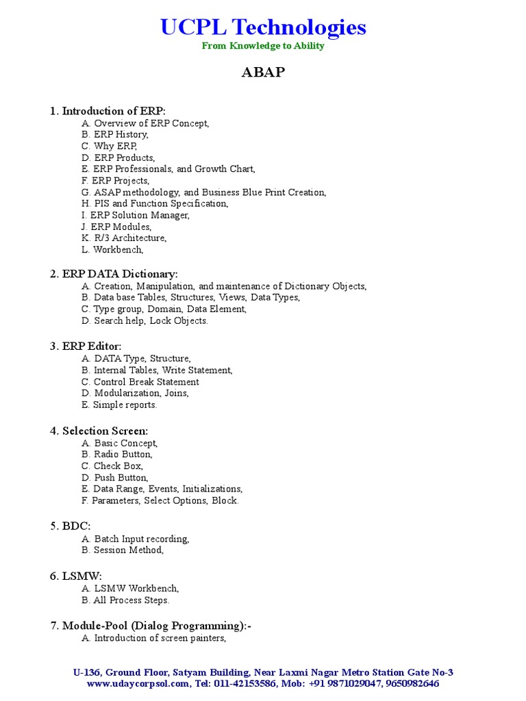 0001 Abap Syllabus Ucpl Tech Pdf Art Computers 