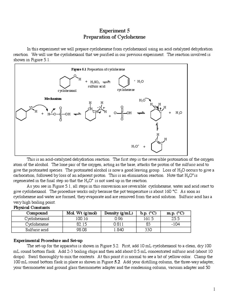 Figure 5.1 Preparation of Cyclohexene | PDF | Chloride | Distillation