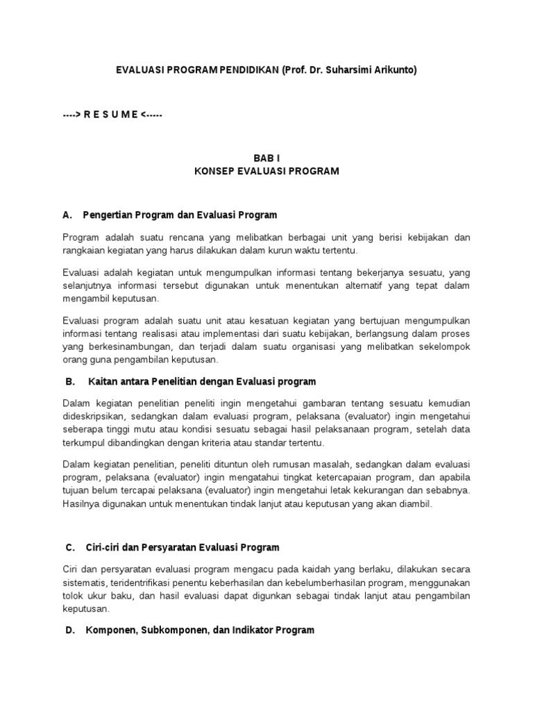 Evaluasi Program Pendidikan Terpadu | PDF