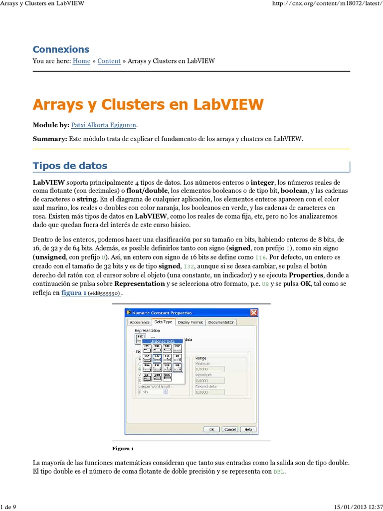 Arrays y Clusters en LabVIEW | PDF | Estructura de datos de matriz ...