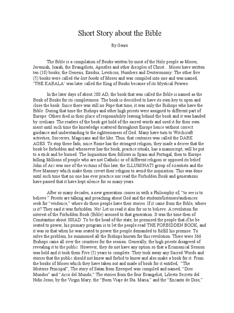 Short Story About The Bible | PDF | Religious Belief And Doctrine ...