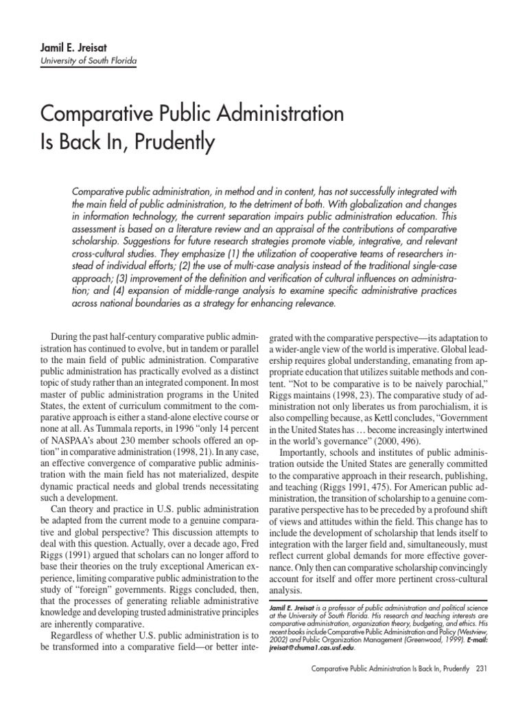 Comparative Administration | PDF | Public Administration | Bureaucracy