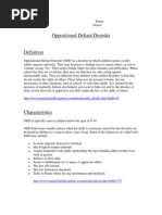 Oppositional Defiant Disorder Parent Handout