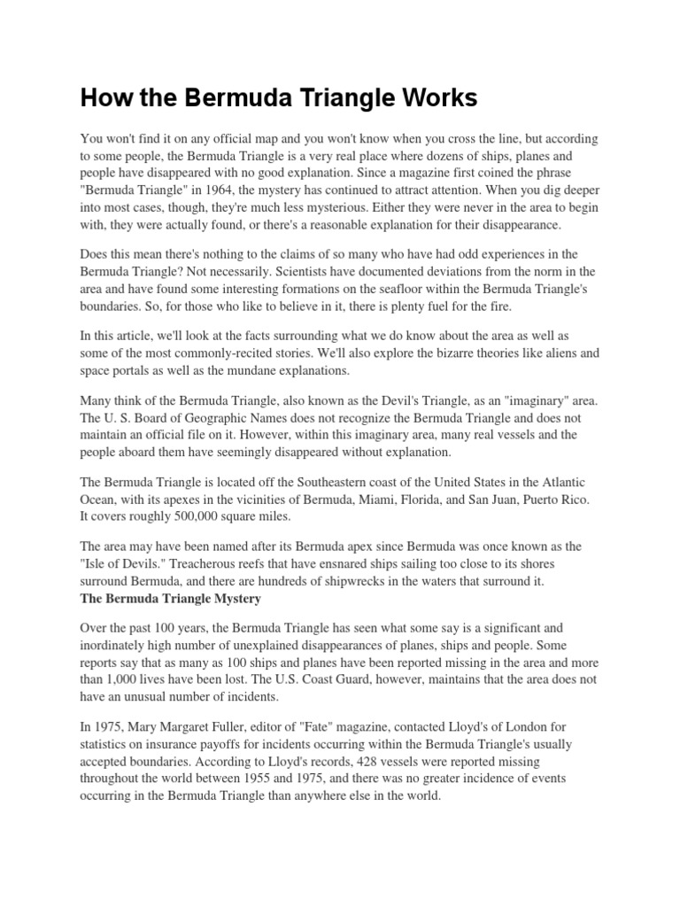 How The Bermuda Triangle Works | PDF | Water Transport | Violence