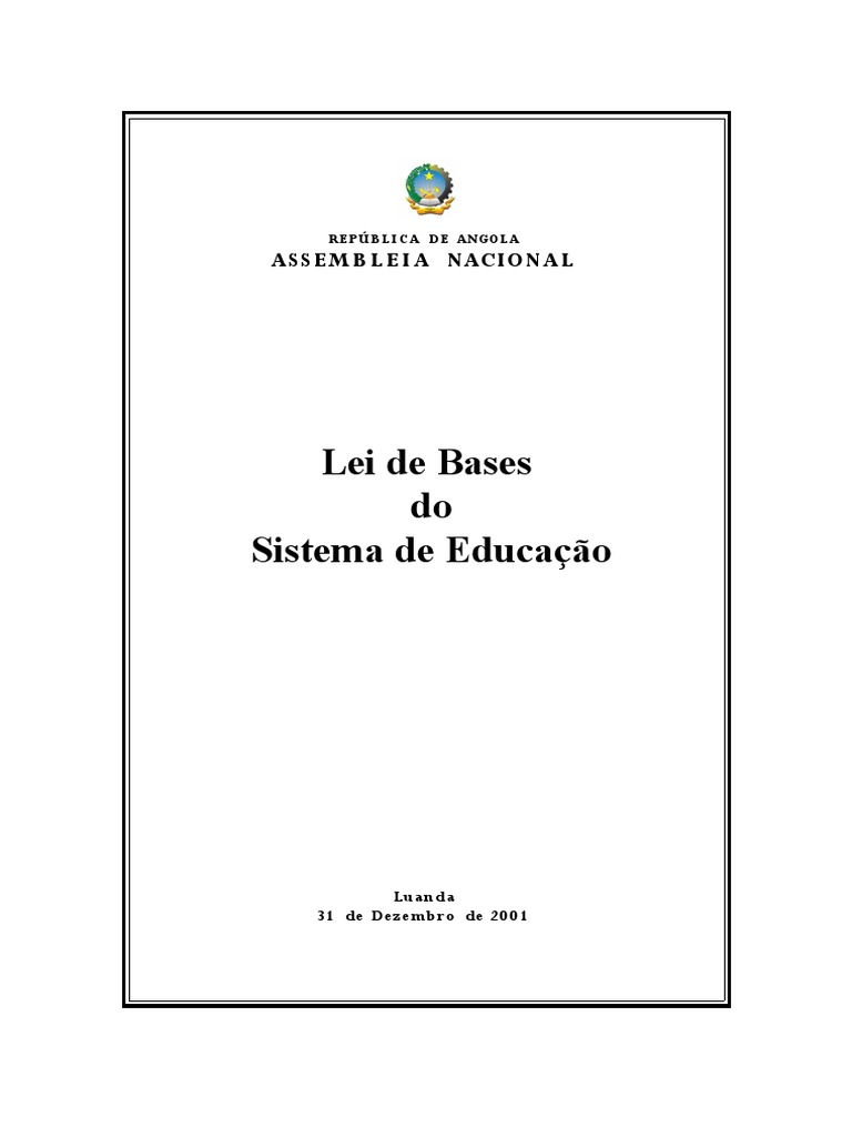 Lei de Bases do Sistema de Educação Angolano | PDF