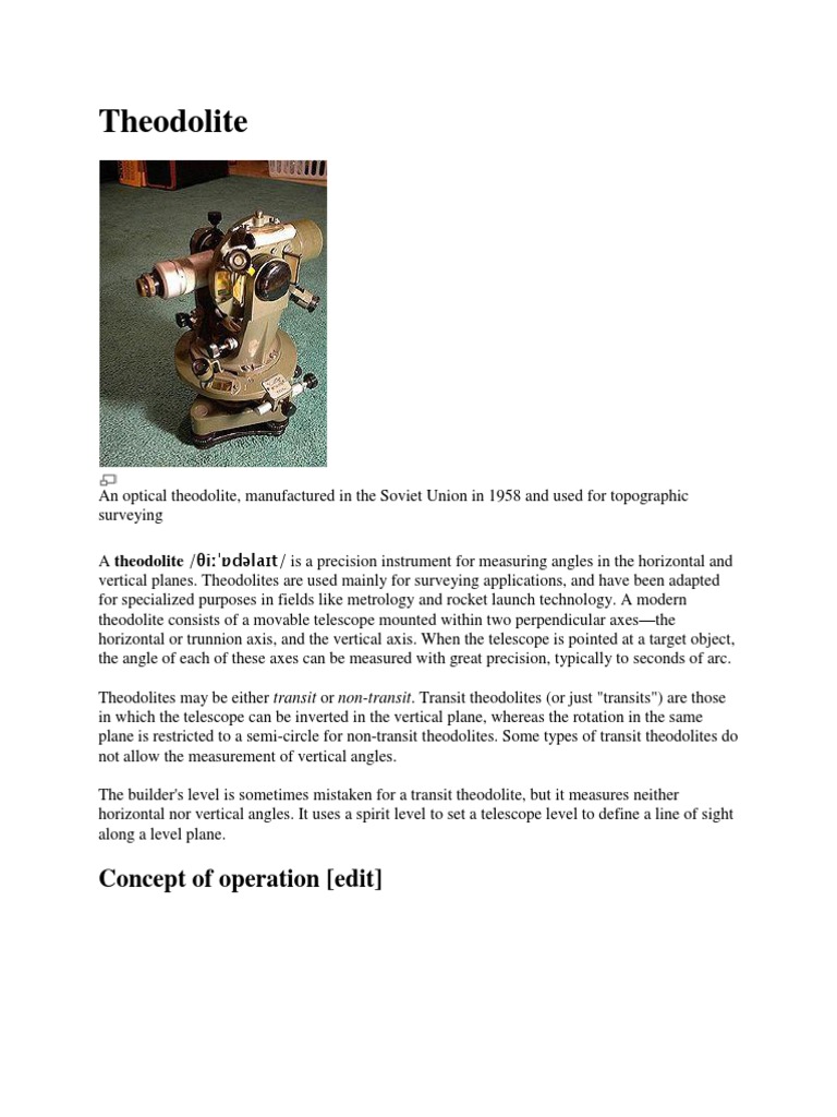Theodolite: Concept of Operation (Edit) | PDF | Scientific Observation ...