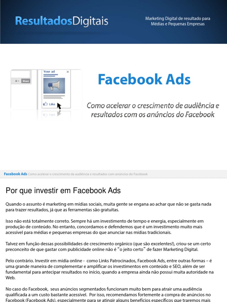Ebook Facebook Ads | PDF | Carreira e Crescimento | Negócios