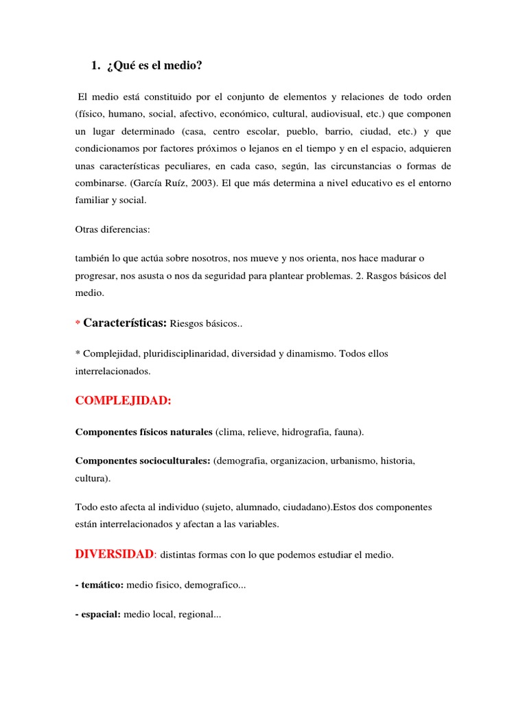 Qué Es El Medio | PDF | Ciencias sociales | Geografía