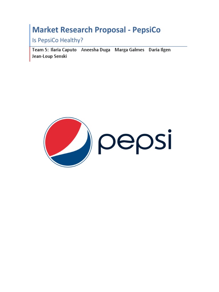 Market Research Proposal Pepsico | PDF