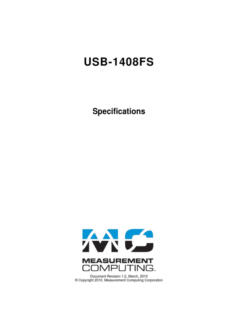 Usb 1408fs Spec | PDF | Usb | Electromagnetism