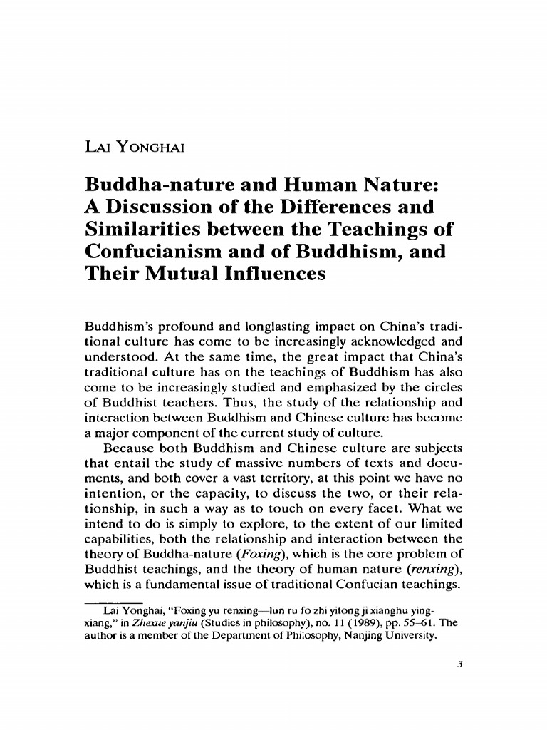 Buddha-Nature and Human Nature - A Discussion of The Differences and ...