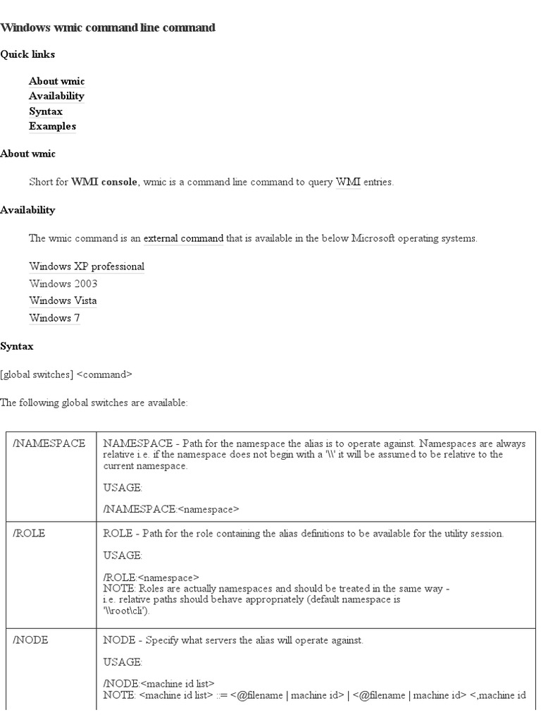 Windows Wmic Command Line Command | Download Free PDF | Command Line Interface | Bios