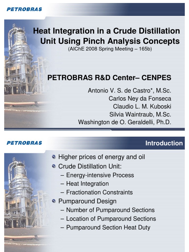 Crude Distillation Heat Integration | PDF | Petroleum | Distillation