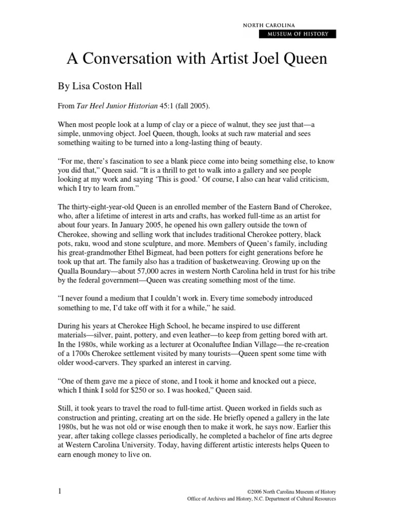 A Conversation With Artist Joel Queen: by Lisa Coston Hall | PDF ...