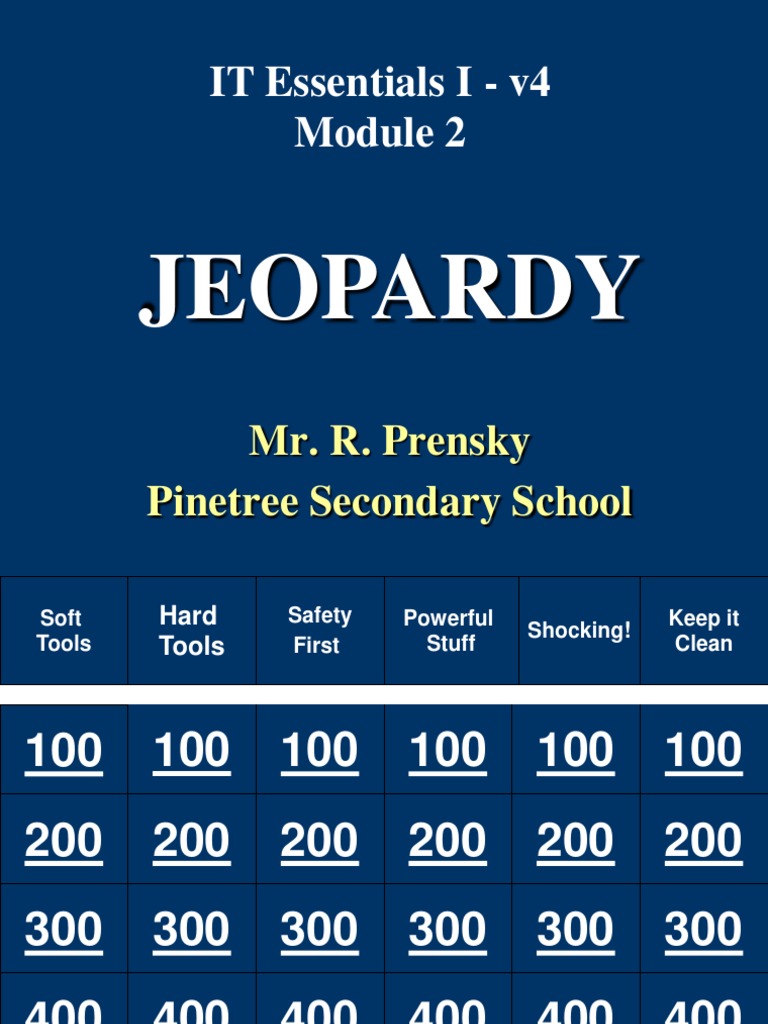 IT Essentials I - v4: Jeopardy | PDF | Electrostatic Discharge ...