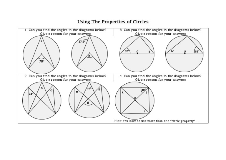 01 - Using Circle Properties | PDF