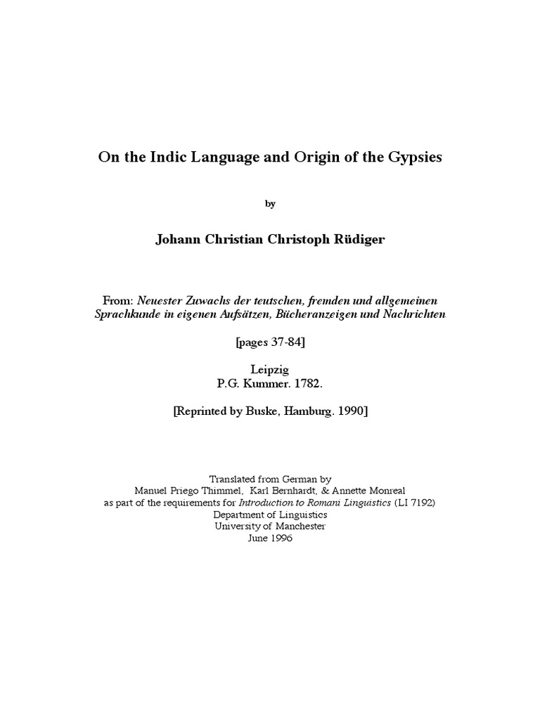 Language of The Gypsies | PDF | Romani People | Iran