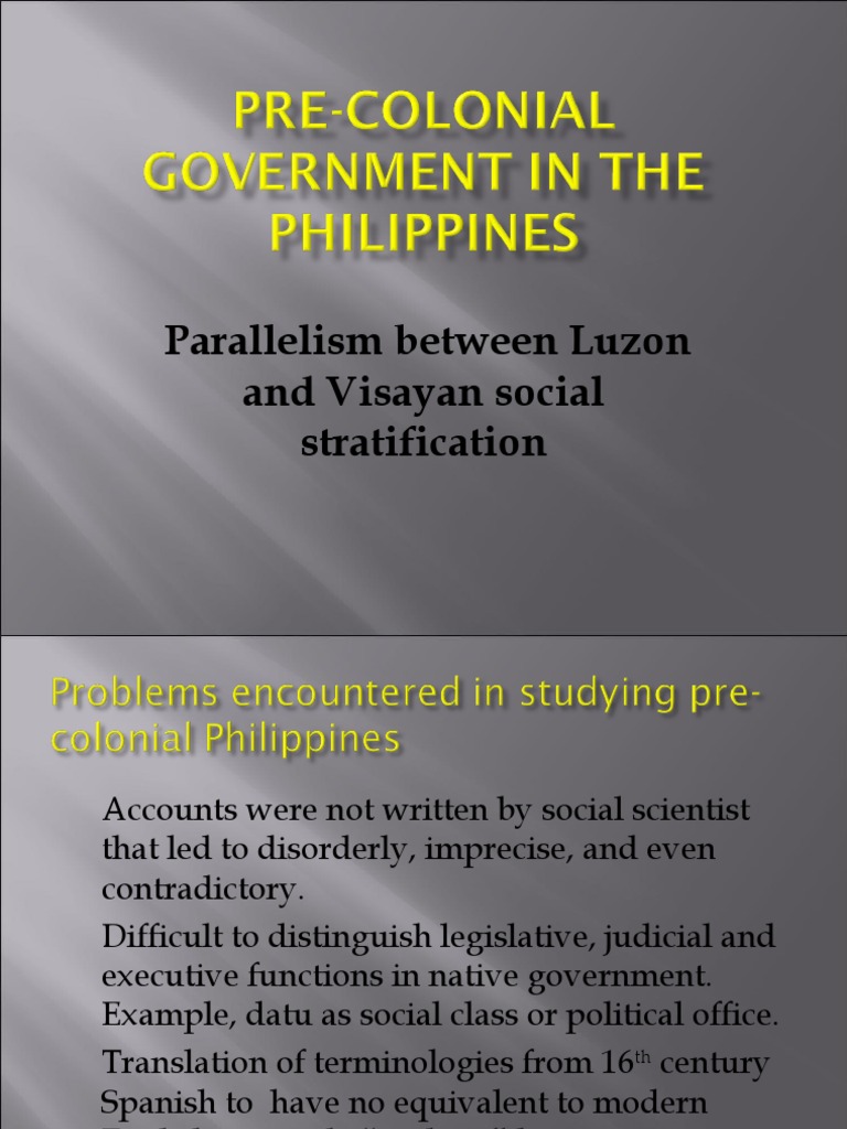 Pre-colonial government in the philippines 2 | Social Divisions | Politics